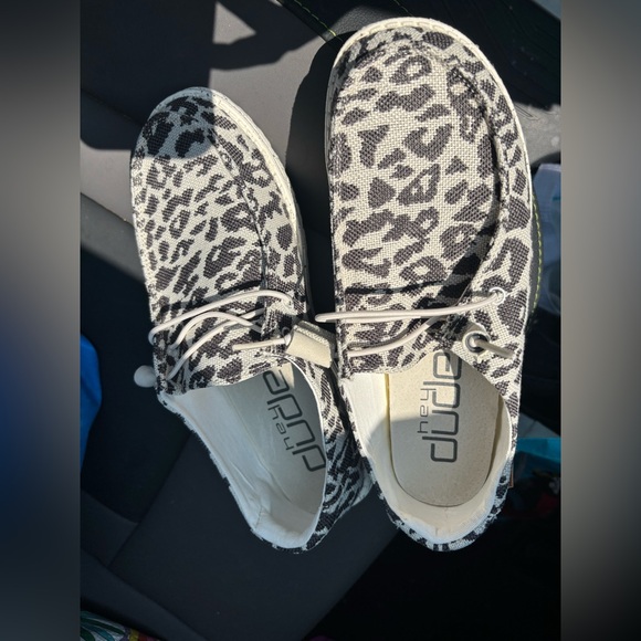 Hey Dude | Shoes | Hey Dude Leopard Print Shoes Black And White | Poshmark